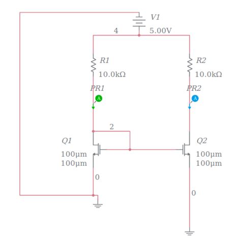 Simple Current Mirror Multisim Live