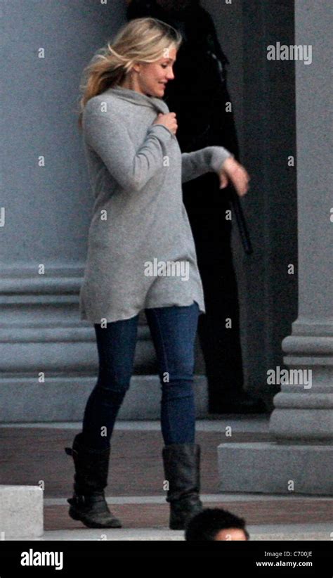 Cameron Diaz On Location Filming A Scene Of Her New Movie Bad Teacher Los Angeles California