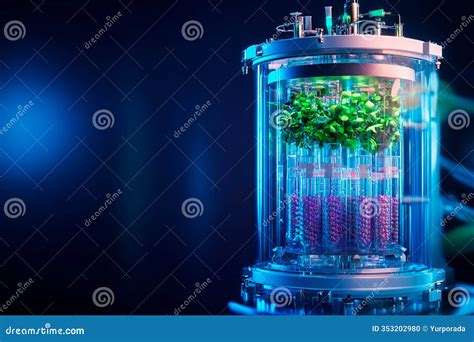 Innovative Bioreactor Showcasing Vibrant Plant Growth In A Laboratory