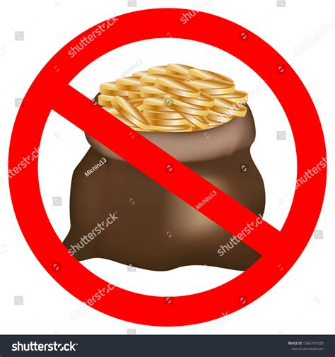 No Money Sign Caution Dont Use Stock Vector Royalty Free 1366791020
