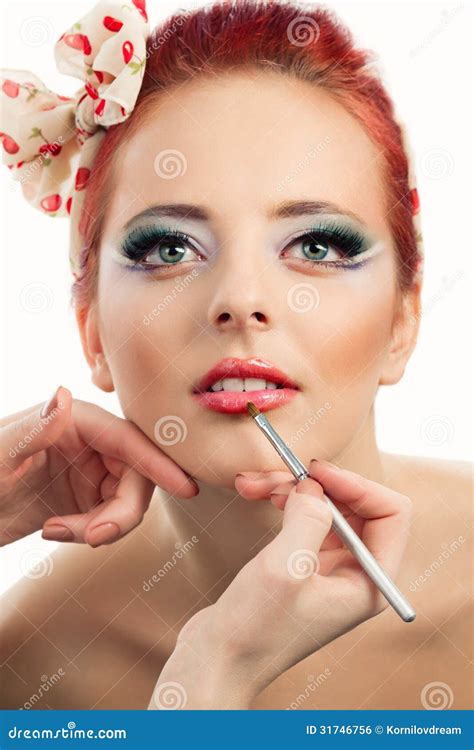 Pinup Makeup Zdjęcie Stock Obraz Złożonej Z Opieka Wyrażenie 31746756