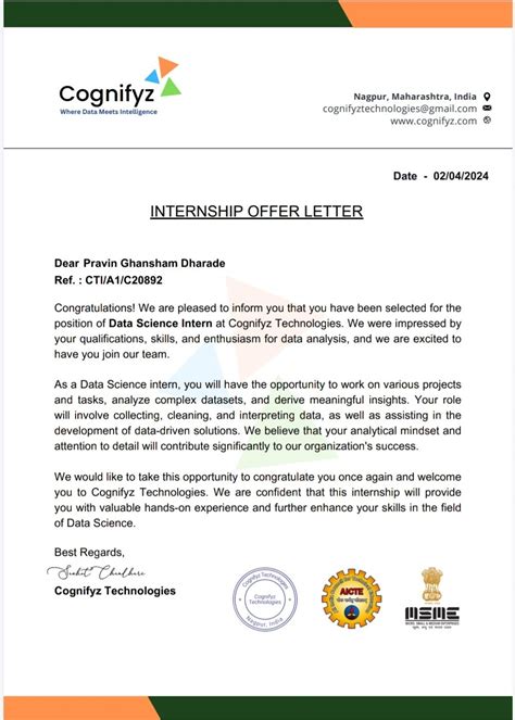 Internship Datascience Cognifyztechnologies Pravin Dharade