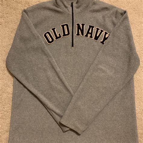 L Gray Old Navy Quarter Zip Has Small Stain On Depop