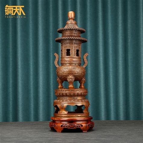 铜故宫宝鼎三层炉家用焚香摆件铜工艺收藏佳品香炉宝塔礼品虎窝淘
