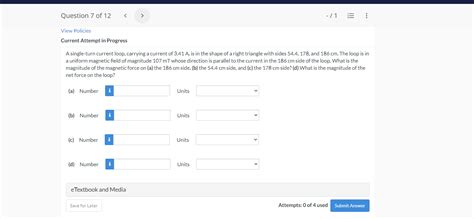 Solved A Single Turn Current Loop Carrying A Current Of Chegg Com