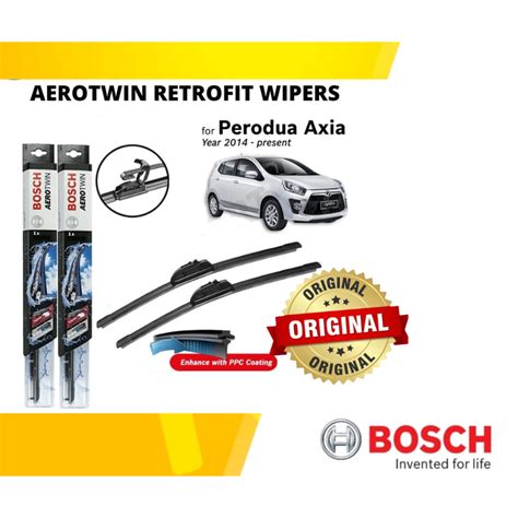 Perodua Axia Bosch Aerotwin Retrofit U Hook Wiper Set For Perodua Axia