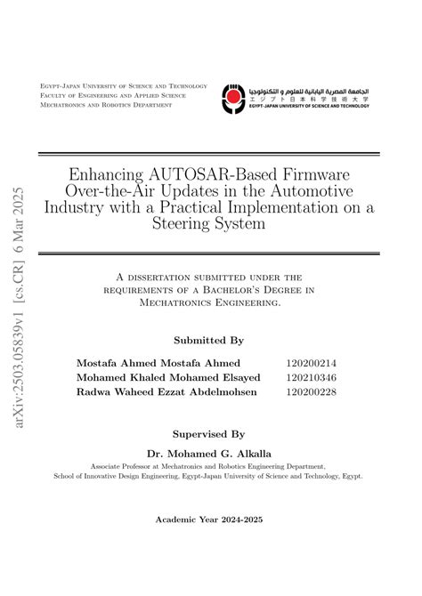 Pdf Enhancing Autosar Based Firmware Over The Air Updates In The Automotive Industry With A
