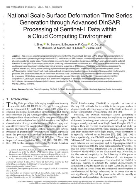 Pdf National Scale Surface Deformation Time Series Generation Through Advanced Dinsar