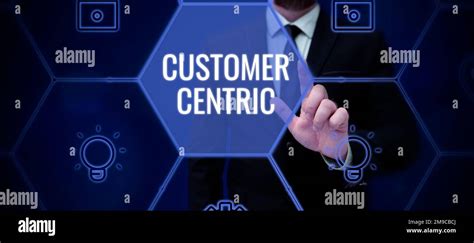 Conceptual Caption Customer Centric Business Idea Process Of Looking After Customers To Ensure