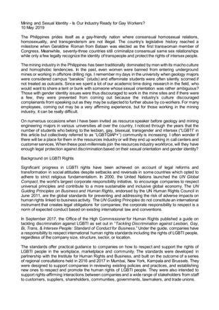 Mining And Sexual Identity Is Our Industry Ready For Gay Workers Docx