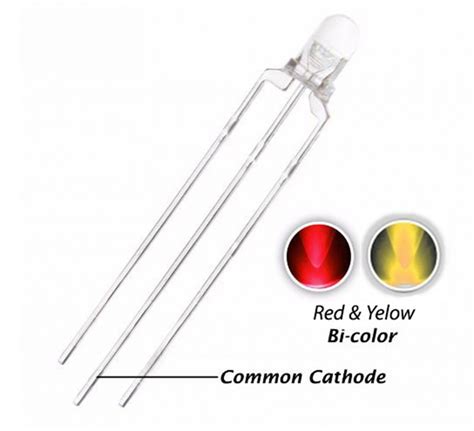 X Mm LED Bi Colour Red Yellow Diffused Common Cathode All Top Notch
