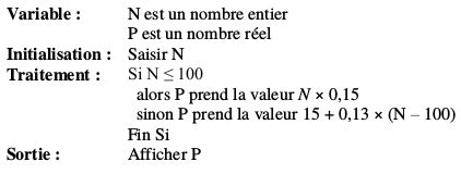 Algorithmes Si Alors Sinon