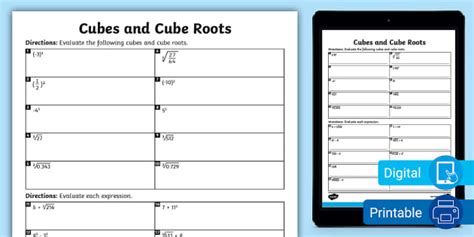 Cube Root Worksheet Master Cube Roots With Fun Activities