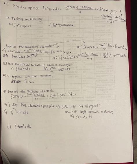 Solved 1 Use The Approch Sex Sinx Dx C Cos X Exsin Chegg Com