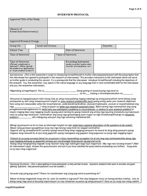 Interview Protocol Pdf Interview Question