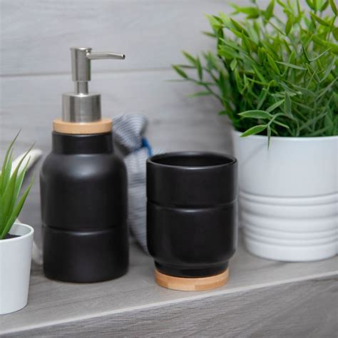 Дозатор за течен сапун, 19,5 см х 7,5 см, черен, Estelle, Happymax ...