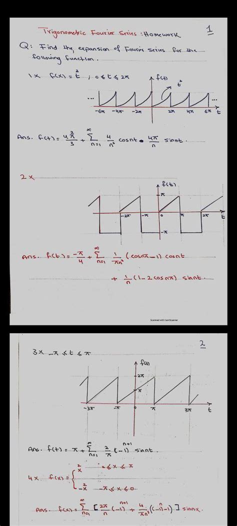 Solved Trigonometric Fourier Series Homework Q Find The