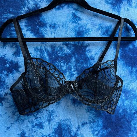 Black Lace Bra Size And Measurements Labeled Depop
