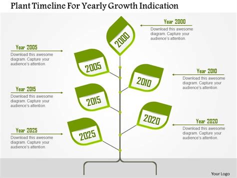 Plant Timeline For Yearly Growth Indication Flat Powerpoint Design Powerpoint Slide Templates
