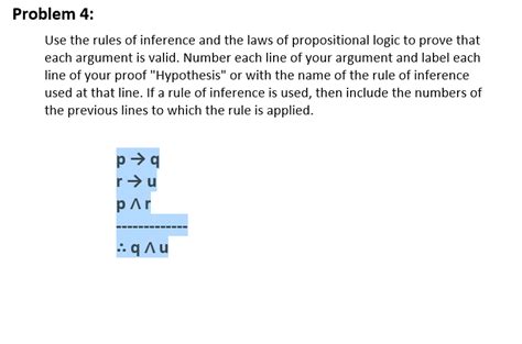 Solved Use The Rules Of Inference And The Laws Of Chegg