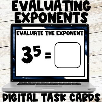 Evaluating Exponents Digital Task Cards Google Slides TPT