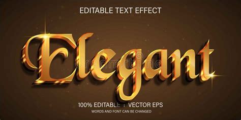 Elegant Vector Text Effect With Modern Style Design Stock Vector