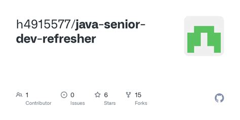 Java Senior Dev Refresherdsamd At Main · H4915577java Senior Dev Refresher · Github