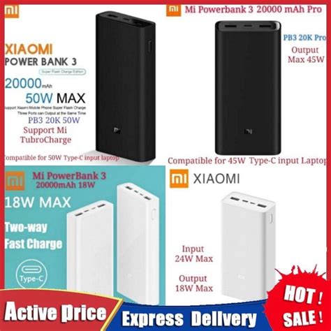 Xiaomi Mi Power Bank Mah Mah Pro W W W W Powerbank Lazada Ph