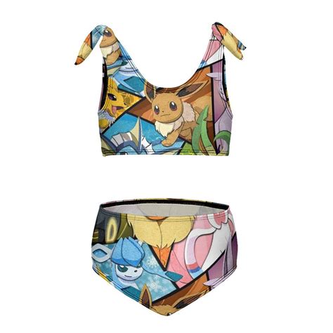 Pokemon Swimsuit For Girl Cute Teen Girls Piece High Waisted Bathing Suits Pokemon Merch
