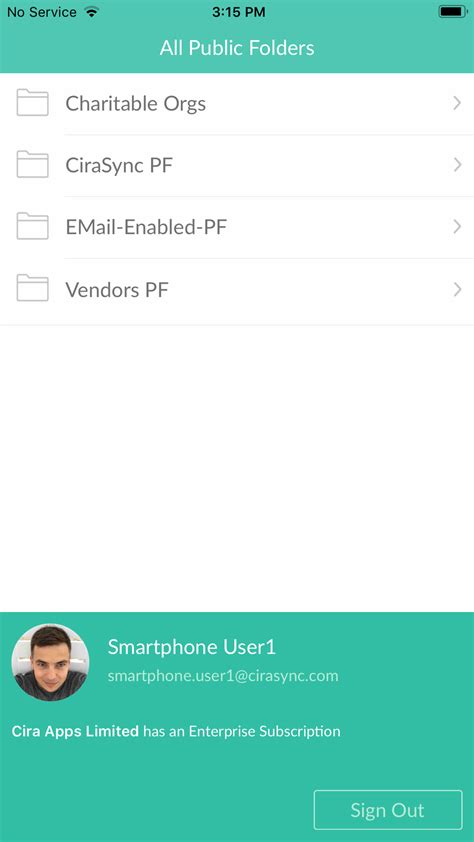 cirasync public folders o365 para iphone download