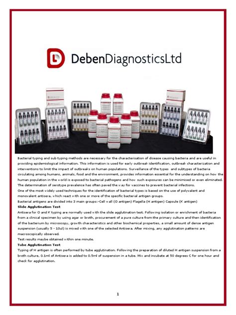 Deben Bacterial Typing Antisera Pdf