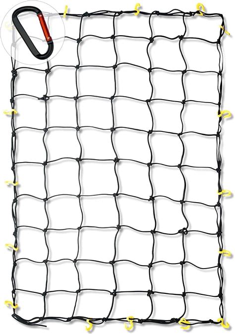 Neiko 50971a 4x6 Super Duty Small Cargo Net¸ Bungee Cargo Net 16 Pcs Detachable Hooks 4
