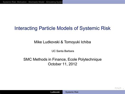 Interacting Particle Systems For Systemic Risk