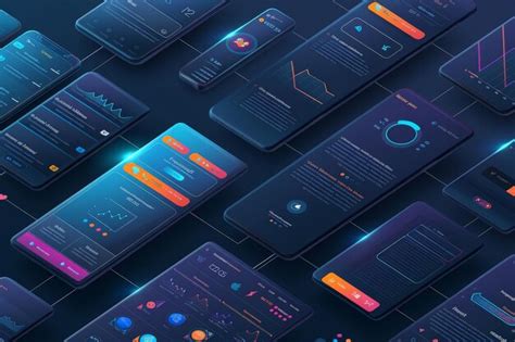 smartphone mobile app interface mockup with ui active blocks and