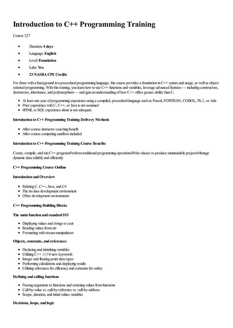 Introductory Programming For C Training Introduction To C Programming Training Course