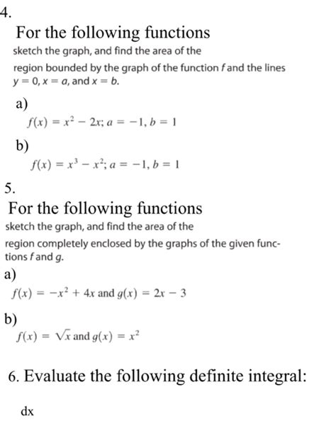 solved 4 for the following functions sketch the graph and