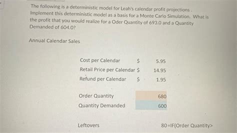 Solved The Following Is A Deterministic Model For Leah S Chegg