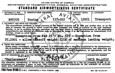 Certificate Of Airworthiness C Of A