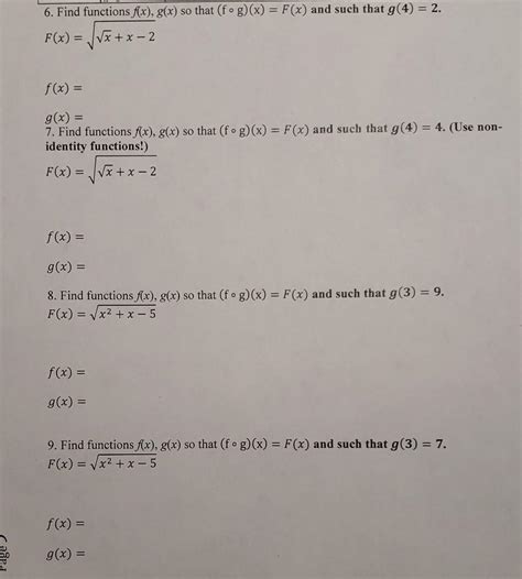 Solved 6 Find Functions Fxgx So That F∘gxfx And