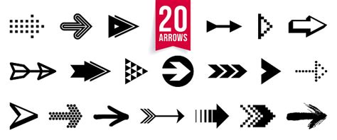 화살표는 다양한 모양 스타일과 개념의 큰 세트를 상징 아이콘 또는 로고 생성을위한 커서 단일 색상 흑백 로고 유형 3차원 형태에 대한 스톡 벡터 아트 및 기타 이미지