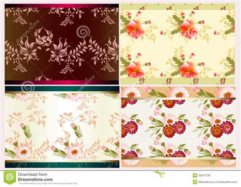 Seamless Wallpaper Vector Set Stock Vector Illustration Of Banner Pattern 26507729