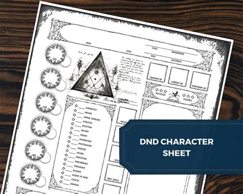 Gothic Dnd Character Sheet Dungeons And Dragons 5e Character Sheet Dandd