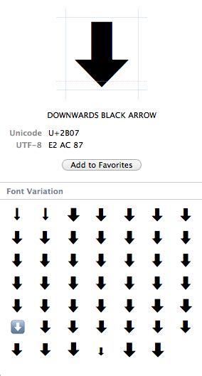Ios I Need Help Getting A Normal Looking Unicode Down Arrow In A UILabel Like This Stack