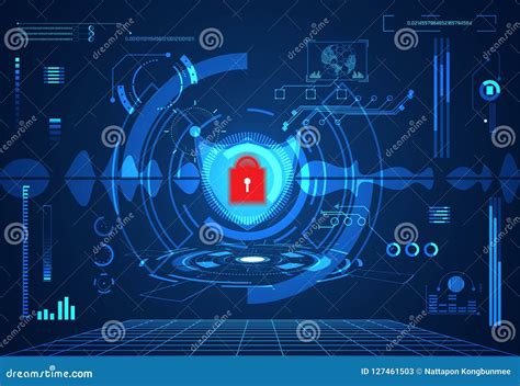 Abstract Technology Ui Futuristic Concept Cyber Security Hud Int Stock Vector Illustration Of