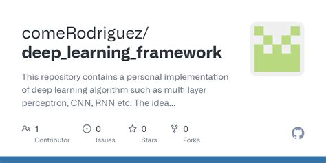 Github Comerodriguezdeeplearningframework This Repository
