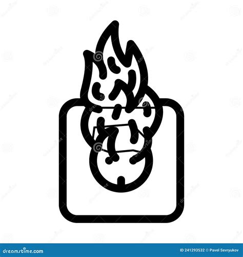 On Fire Socket Line Icon Vector Illustration Stock Vector Illustration Of Cord Weatherproof