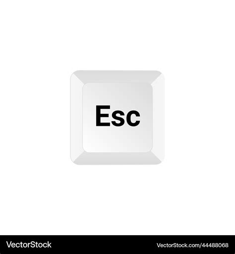 Esc Button Key Icon Escape Keyboard Logo Vector Image