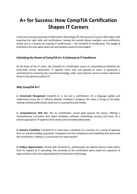 Ppt How Comptia Certification Shapes It Careers Docx Powerpoint Presentation Id 12805449