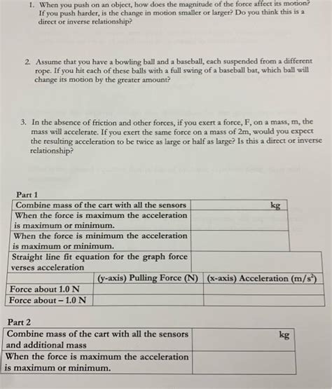 Solved 1 When You Push On An Object How Does The Magnitude