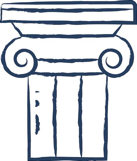 Ionic Capital Hand Drawn Vector Illustration Premium Vector